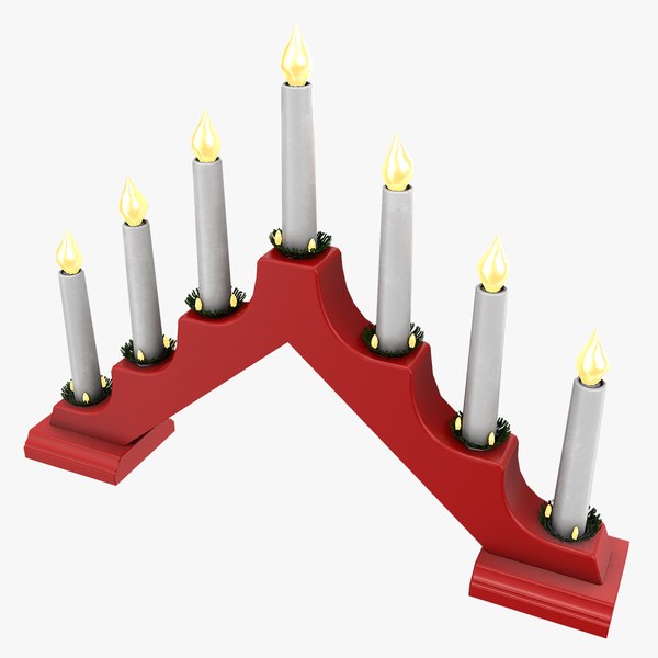 modelo 3d Candelabro navideño rojo - TurboSquid 2143653