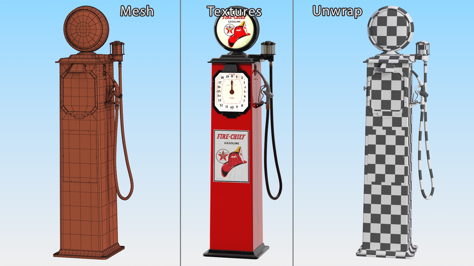 Clock Meter Gas Pump Wayne 3D Model - TurboSquid 2193832