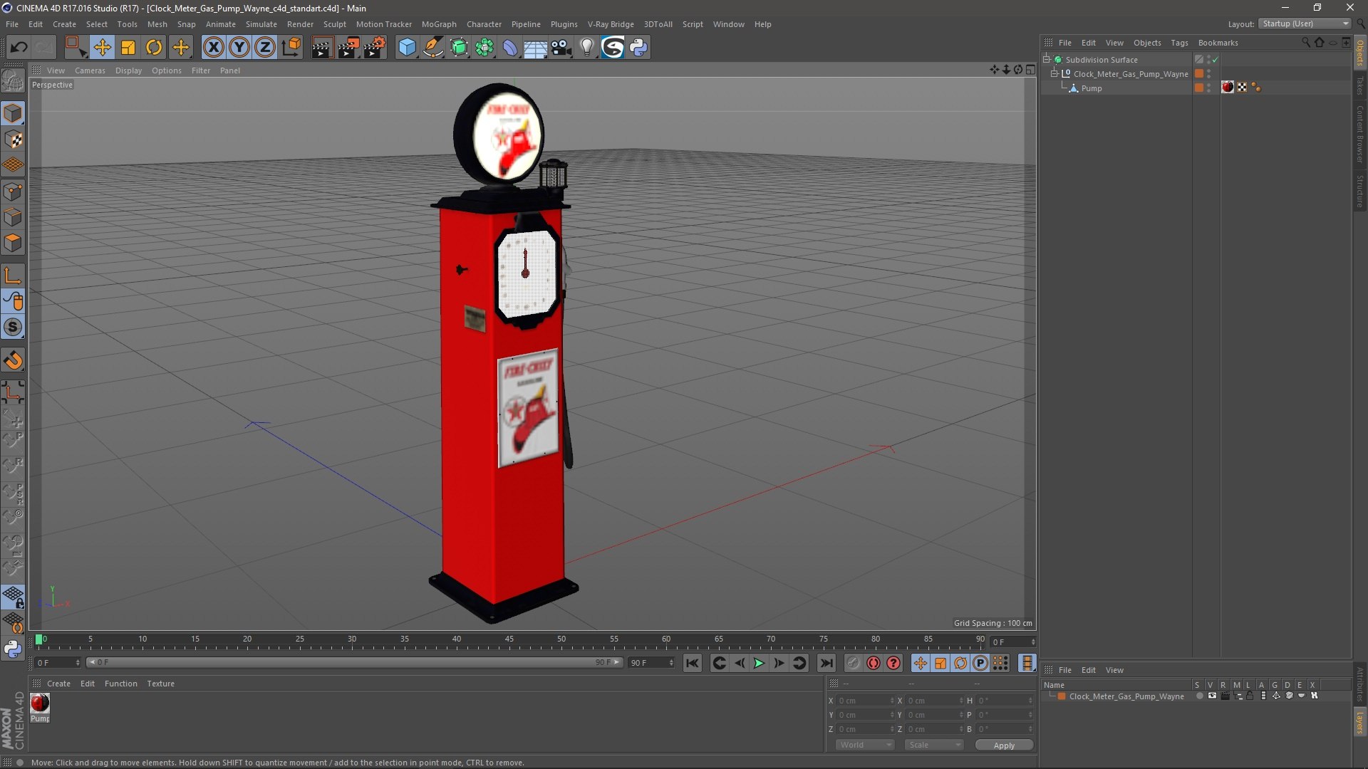 Clock Meter Gas Pump Wayne 3D Model - TurboSquid 2193832