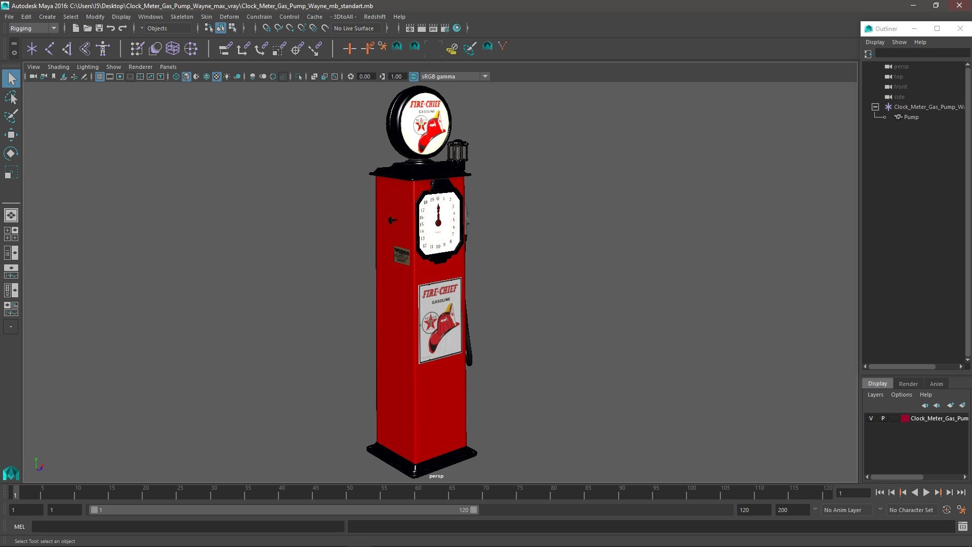 Clock Meter Gas Pump Wayne 3D Model - TurboSquid 2193832