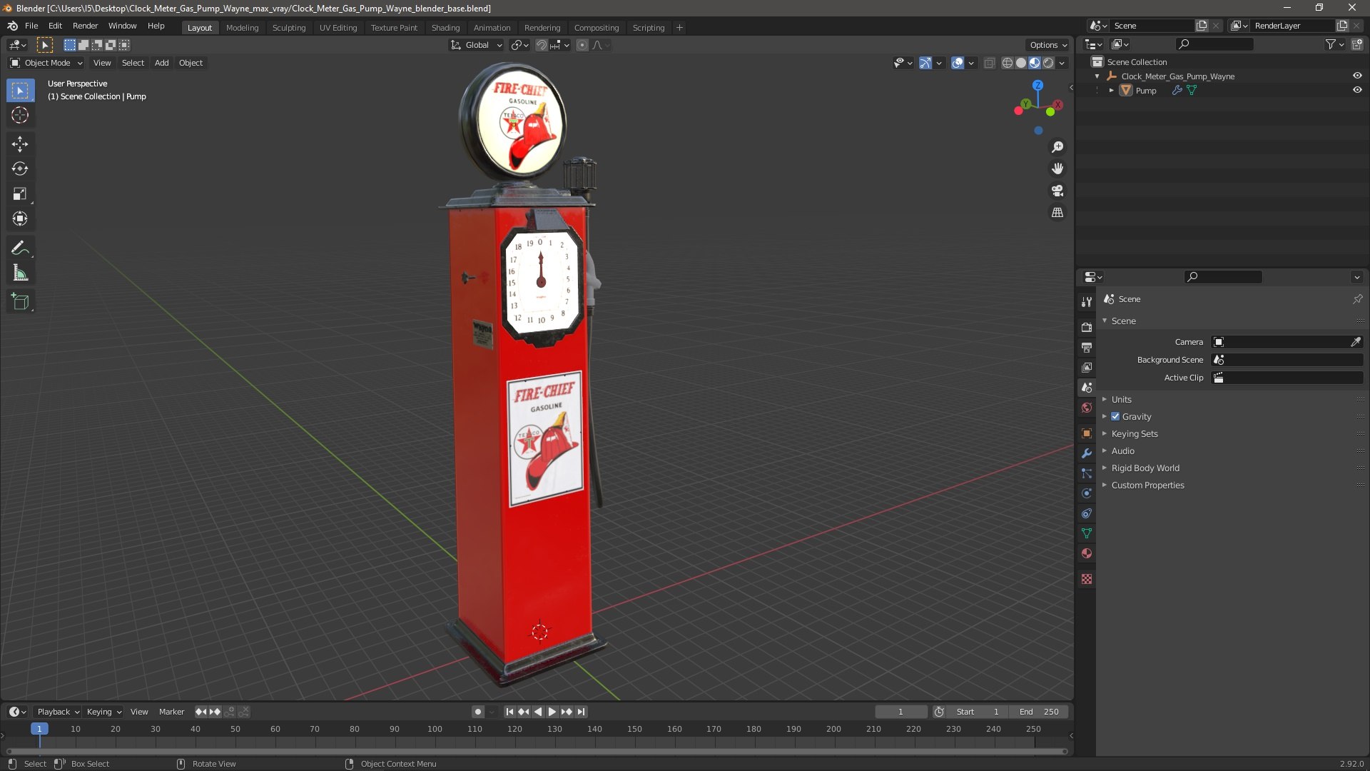 Clock Meter Gas Pump Wayne 3D Model - TurboSquid 2193832