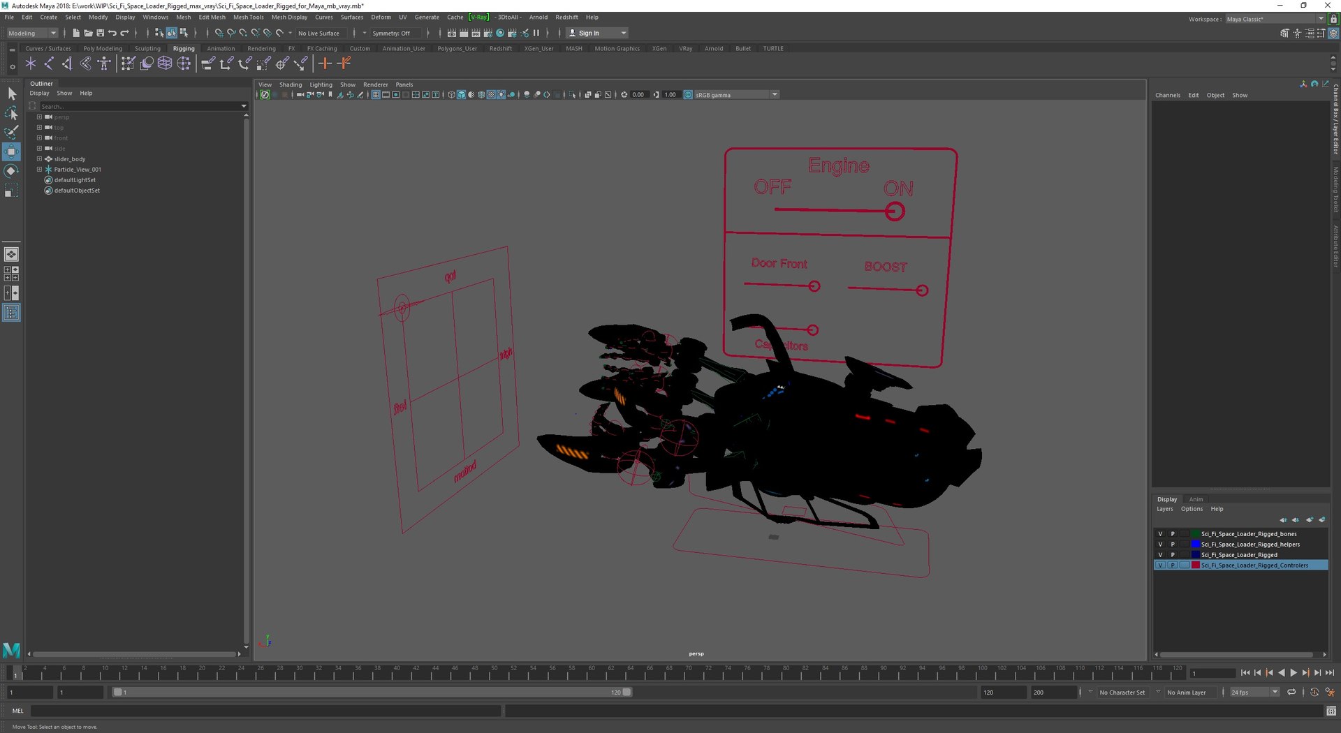 Sci Fi Space Loader Rigged For Maya Model - TurboSquid 2391482