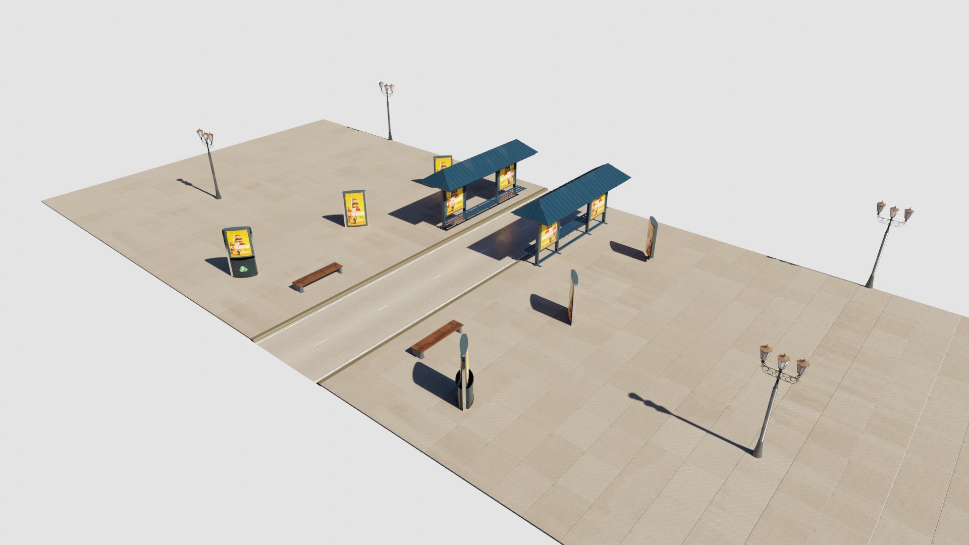 3D Model Blender Geometry Nodes Street Road Generator - TurboSquid 1909437