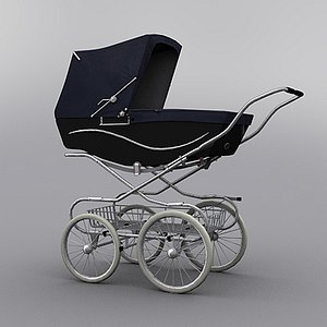 kensington classic baby pram 3d model
