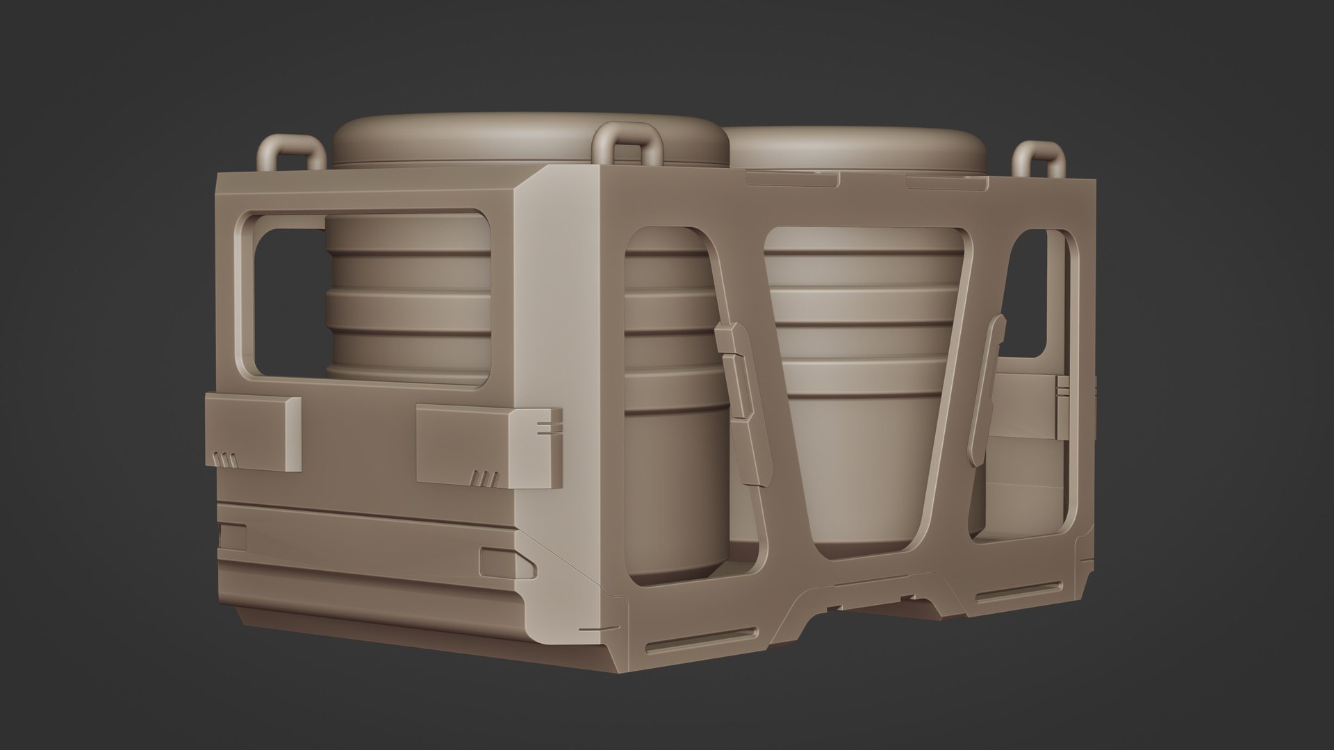 3D Model Sci Fi Crates In Frame - TurboSquid 1989699