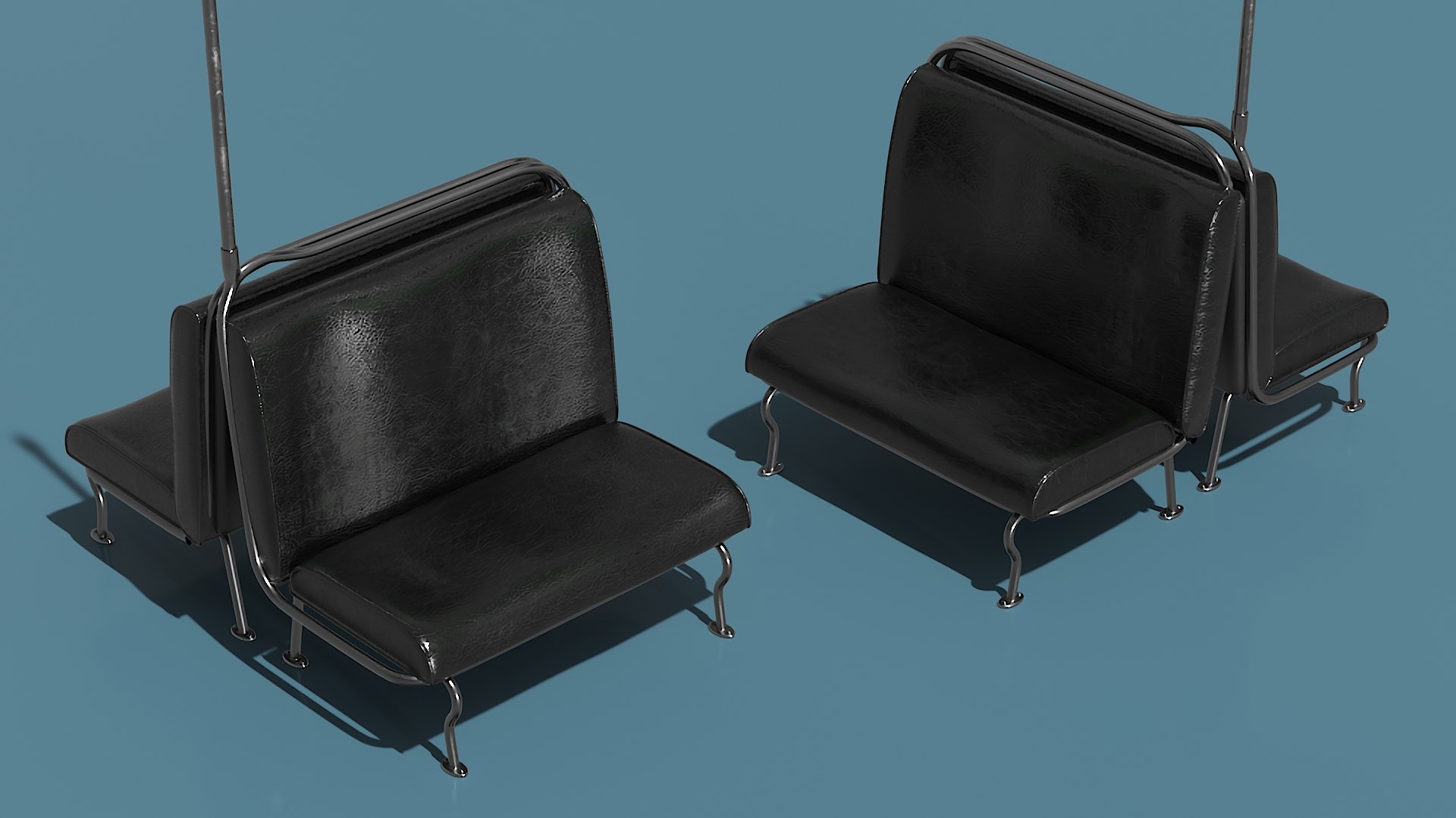 3D Old Tram Seats Two Sides - TurboSquid 2317679