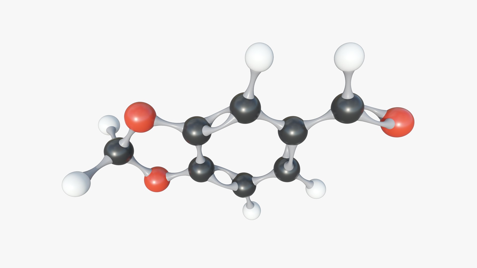 Piperonal Molecule With PBR 4K 8K 3D Model - TurboSquid 1945304