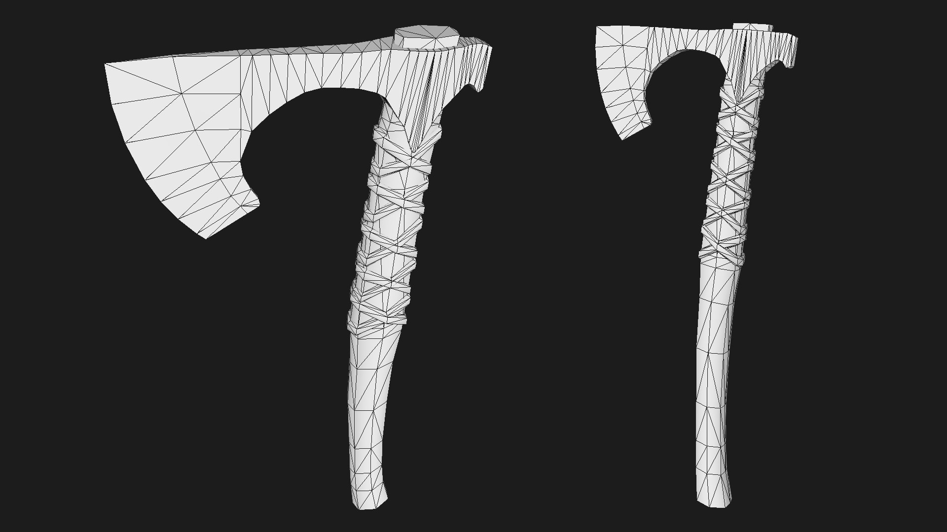 3d One-handed Viking Battle Axe Model