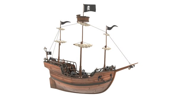 3D cartoon galleon model - TurboSquid 1327564
