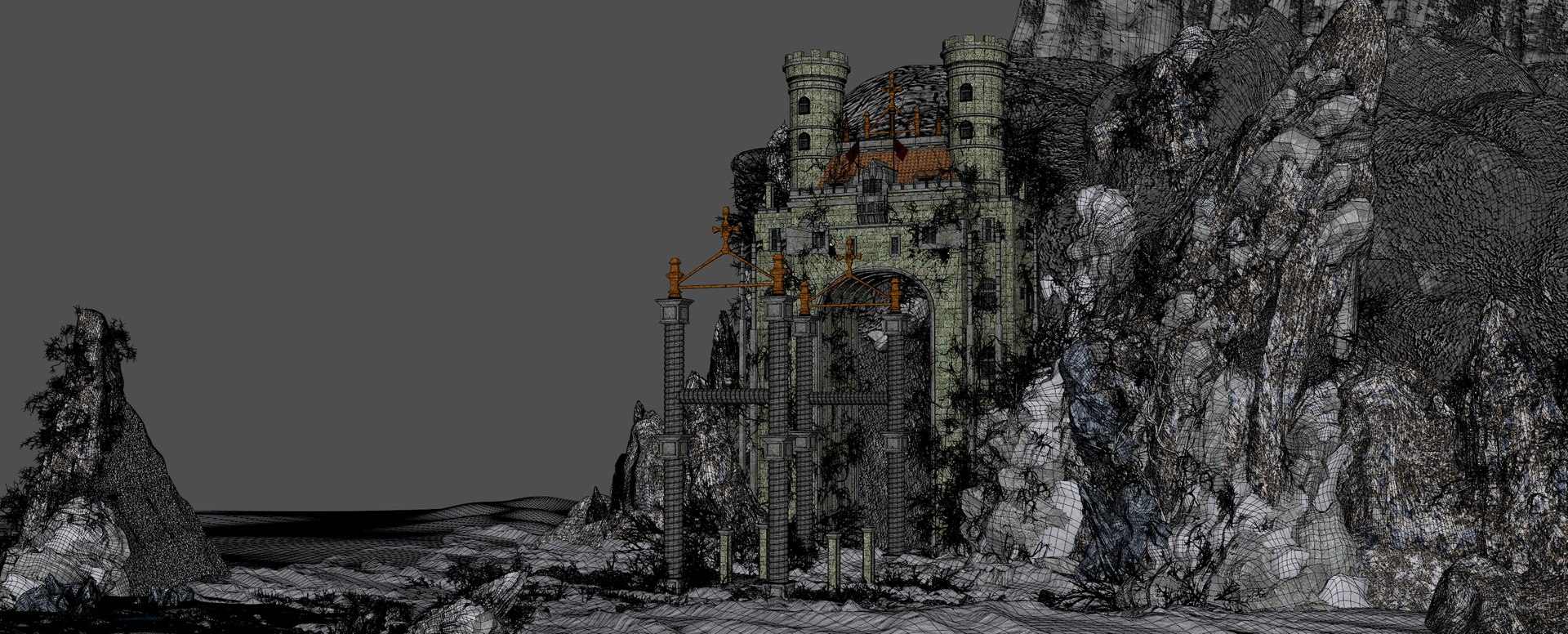 Fantasy Arctic Tower Gate Model - TurboSquid 2054626