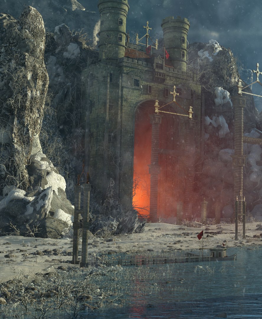 Fantasy Arctic Tower Gate Model - TurboSquid 2054626