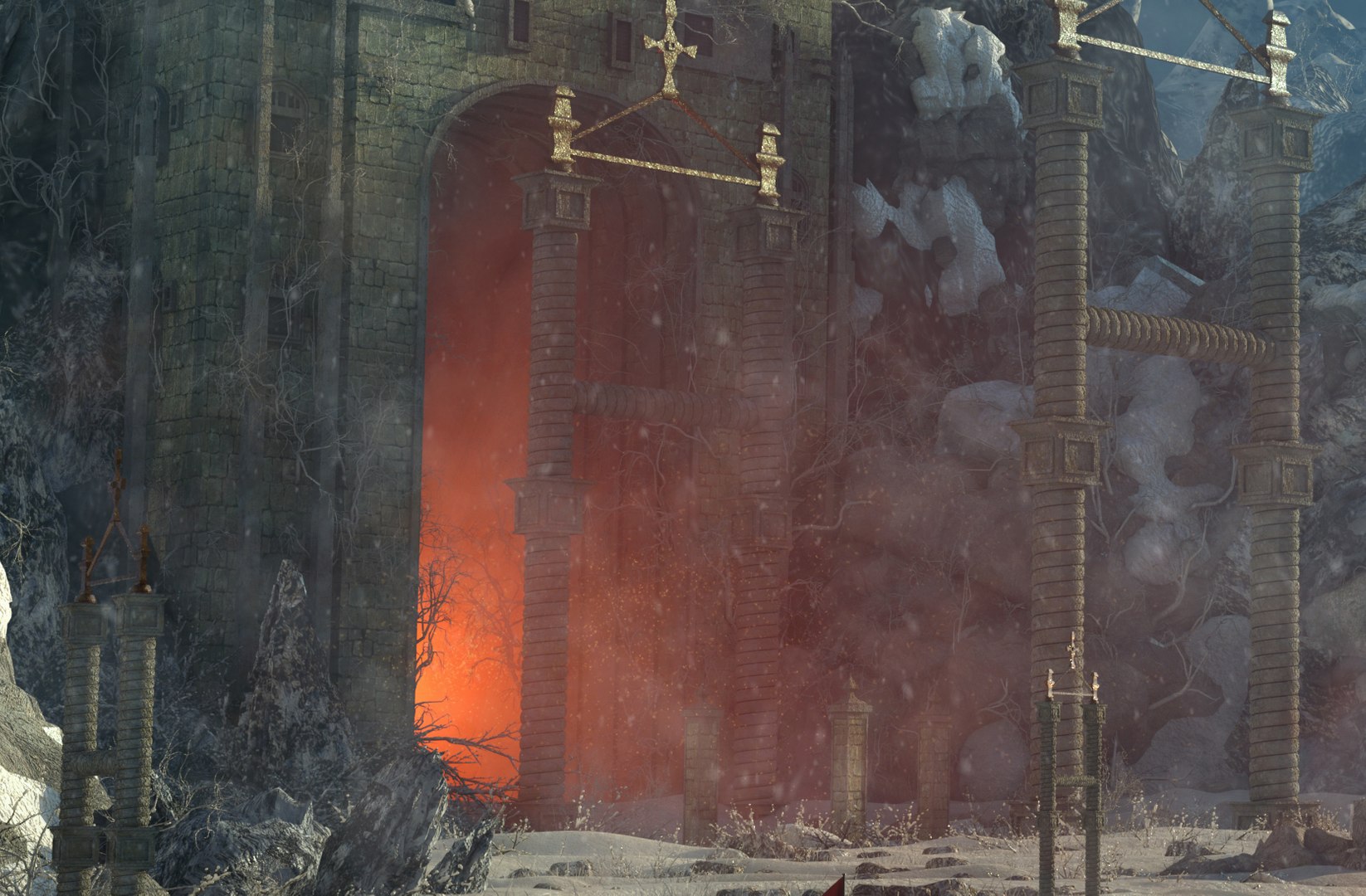 Fantasy Arctic Tower Gate Model - TurboSquid 2054626