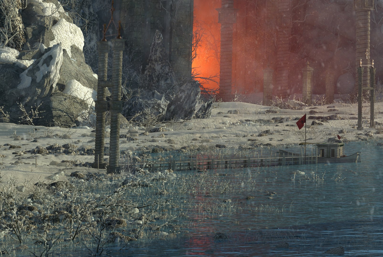 Fantasy Arctic Tower Gate Model - TurboSquid 2054626