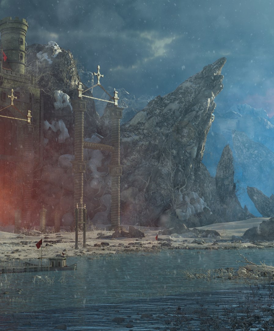 Fantasy Arctic Tower Gate Model - TurboSquid 2054626