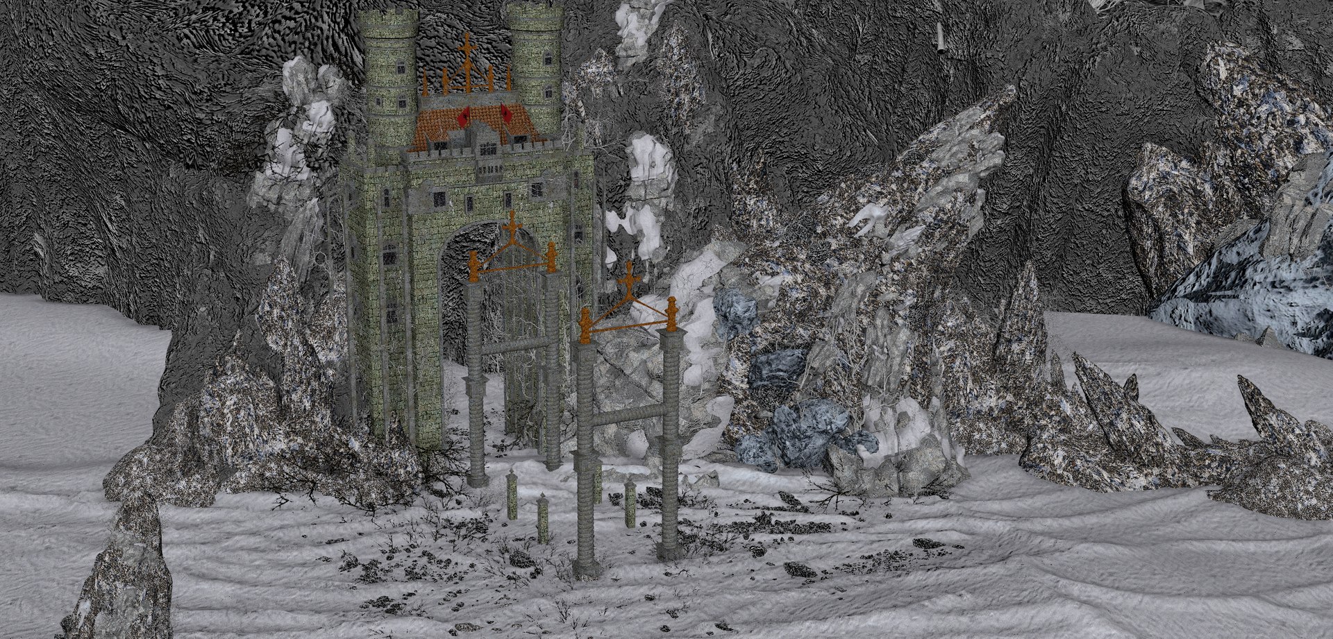 Fantasy Arctic Tower Gate Model - TurboSquid 2054626