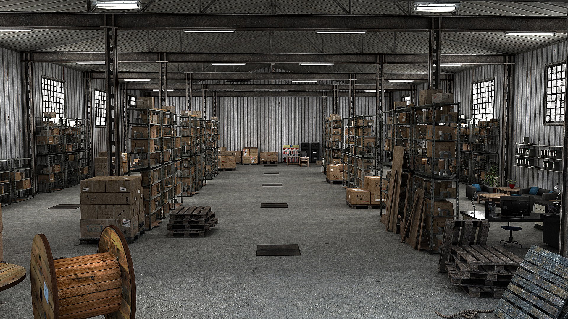 3D Logistics And Storage Warehouse Scene 01a - TurboSquid 1769132