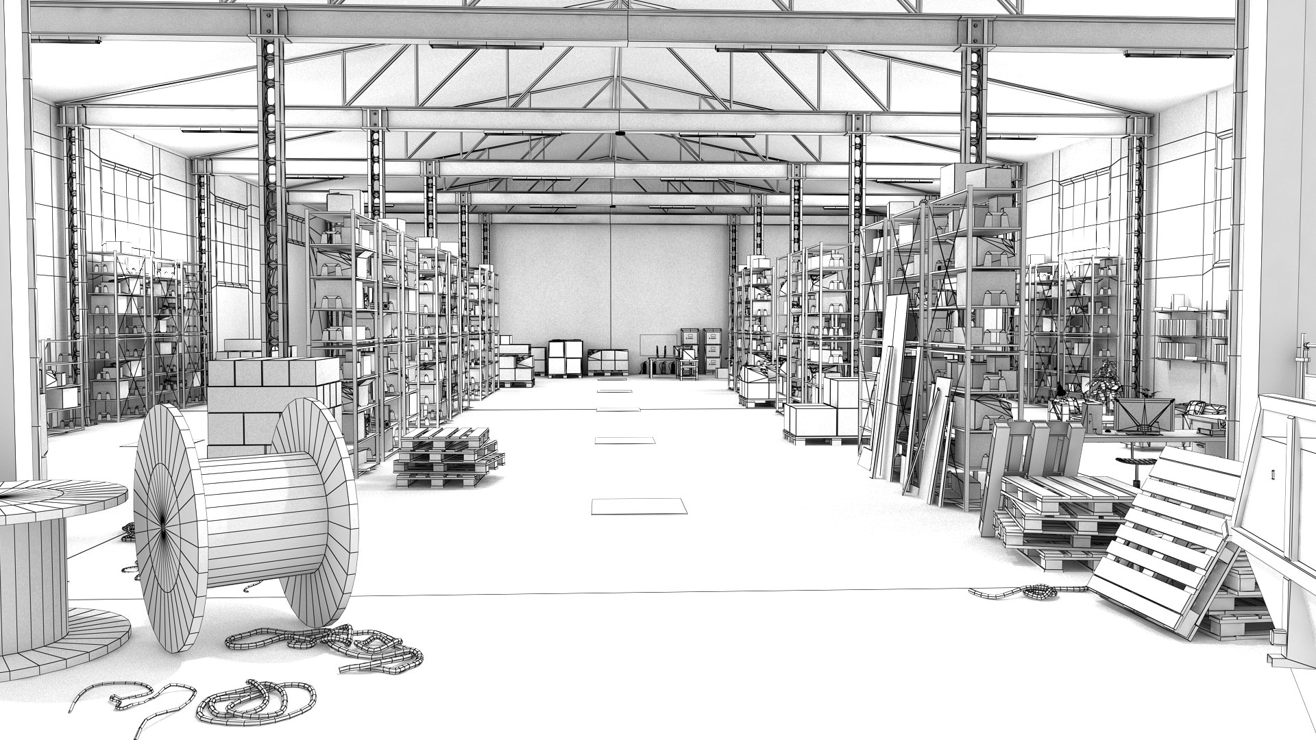 3D Logistics And Storage Warehouse Scene 01a - TurboSquid 1769132