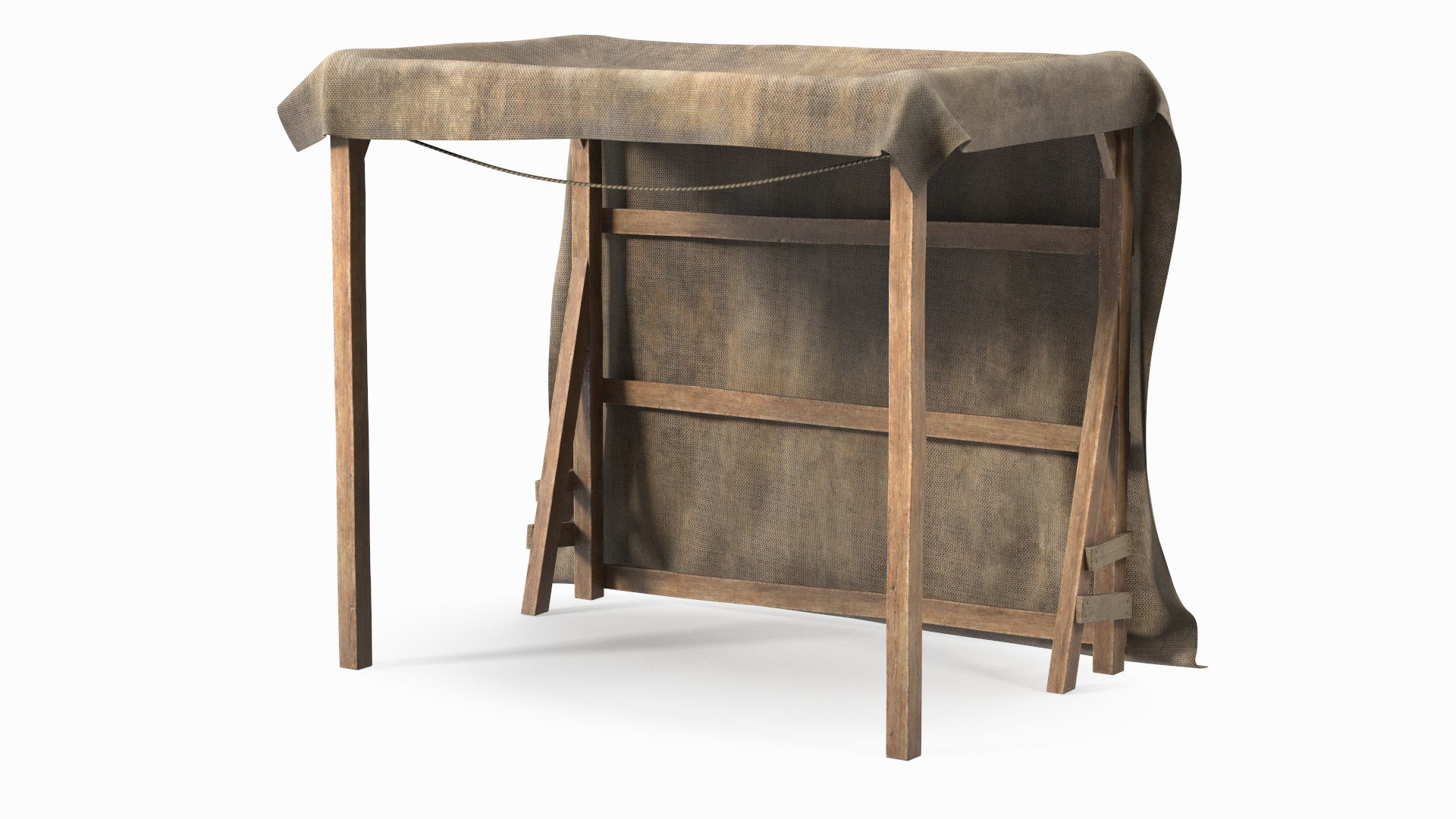 Rustic Awning Shelter 3D Model - TurboSquid 2221445