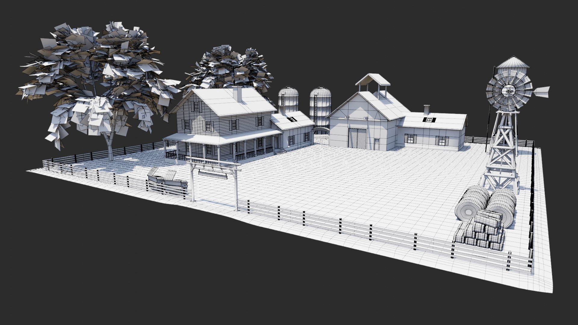 Farm Scene Model - TurboSquid 1971286