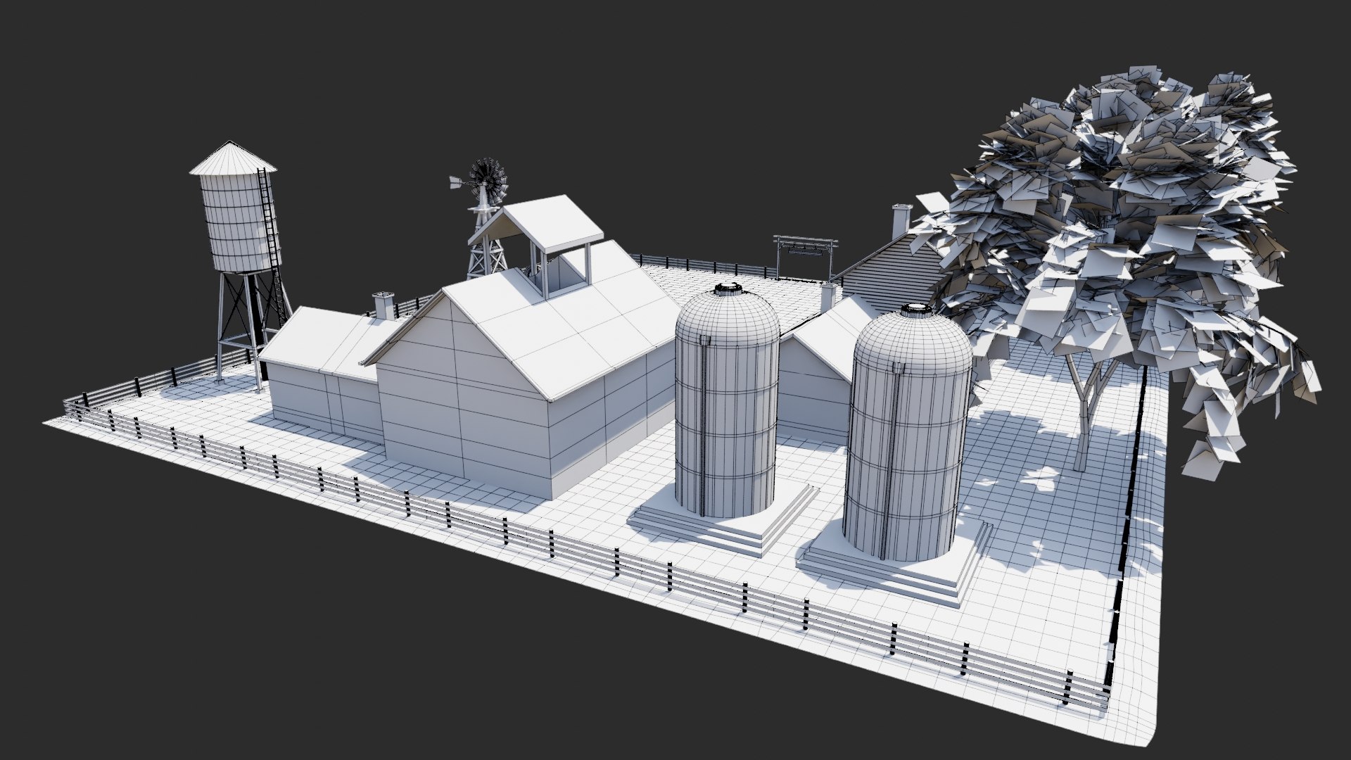 Farm Scene Model - TurboSquid 1971286