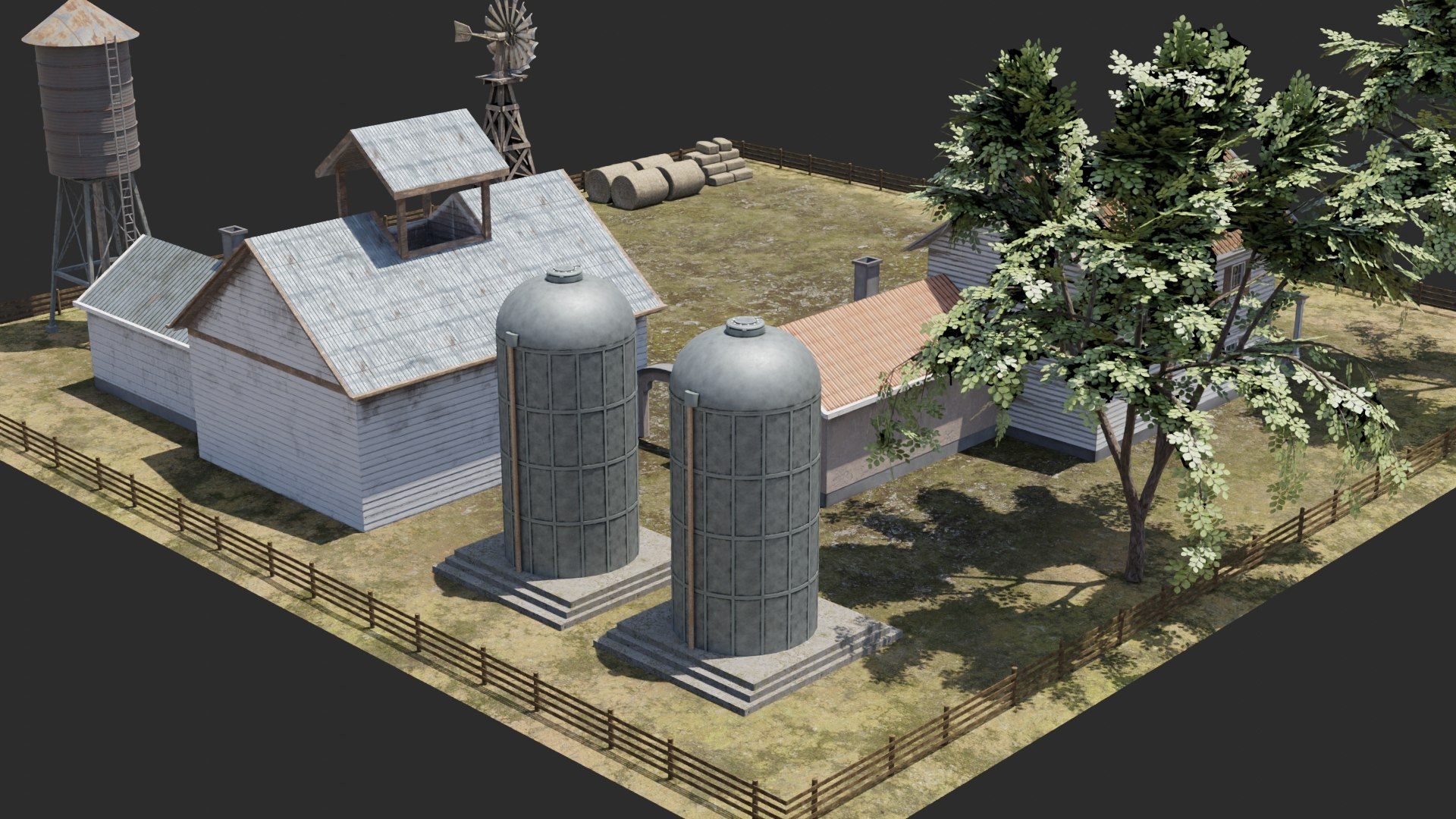 Farm Scene Model - TurboSquid 1971286
