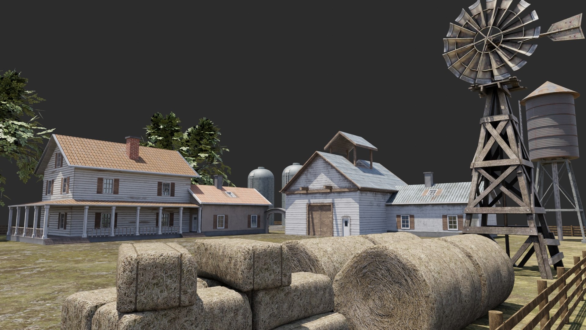Farm Scene Model - TurboSquid 1971286