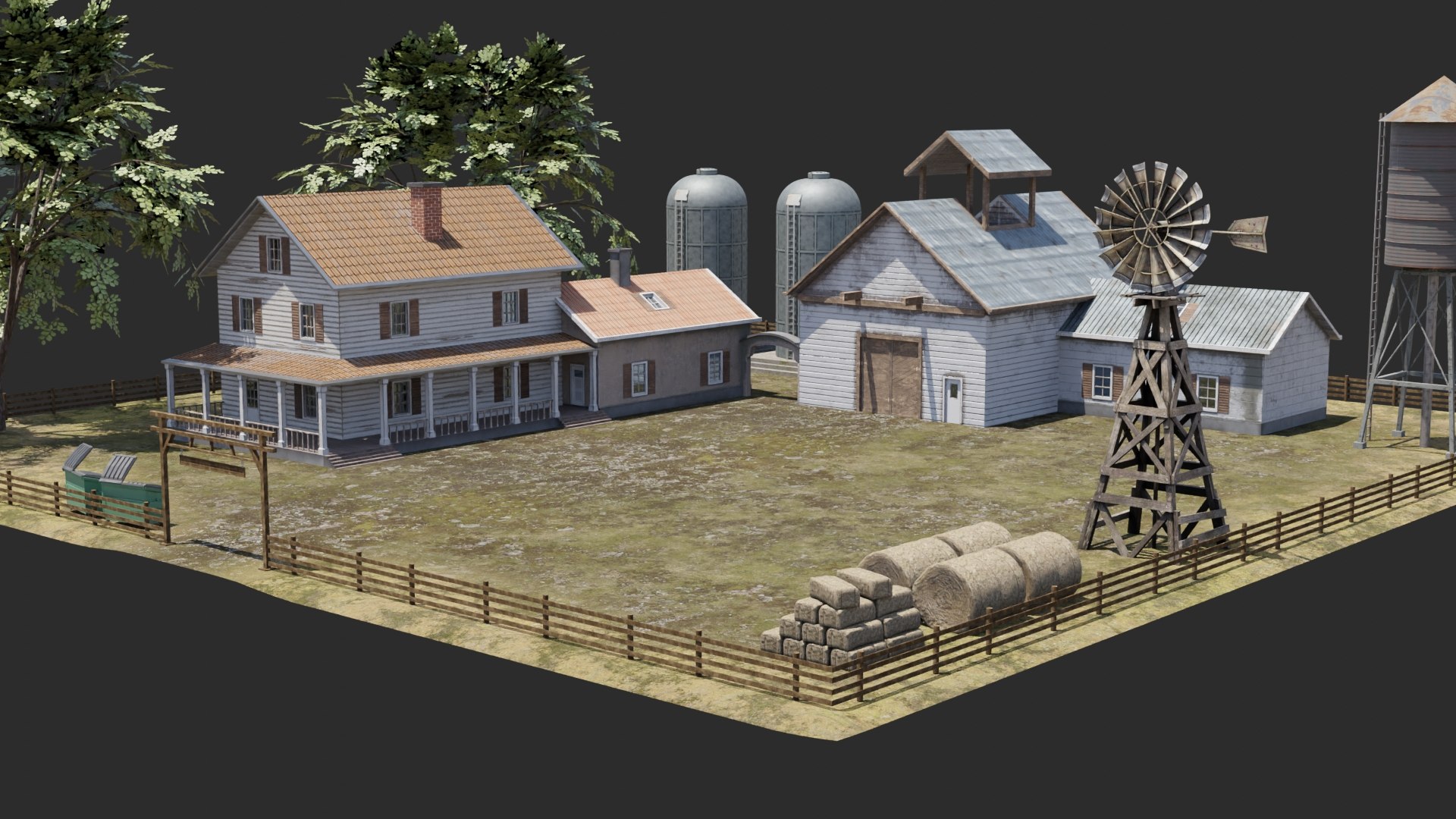 Farm Scene Model - TurboSquid 1971286