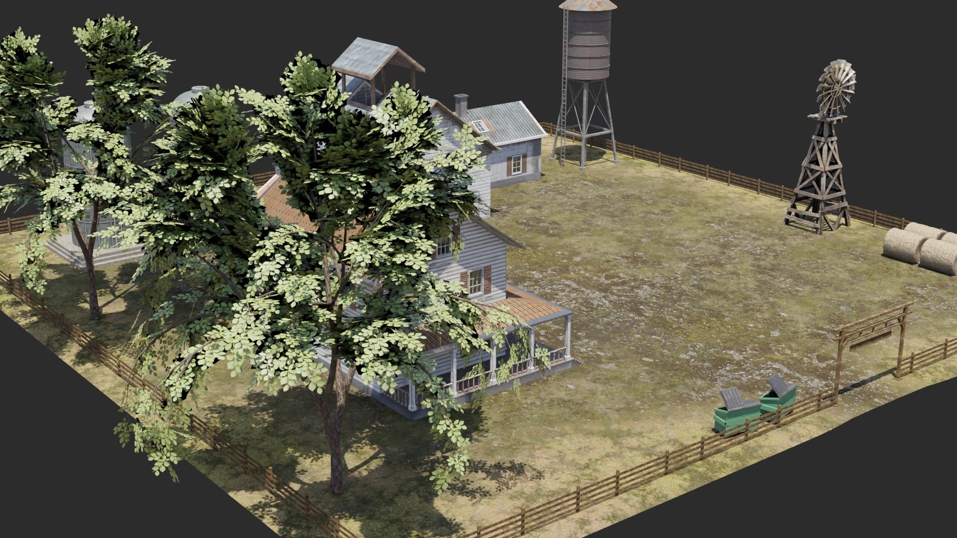 Farm Scene Model - TurboSquid 1971286