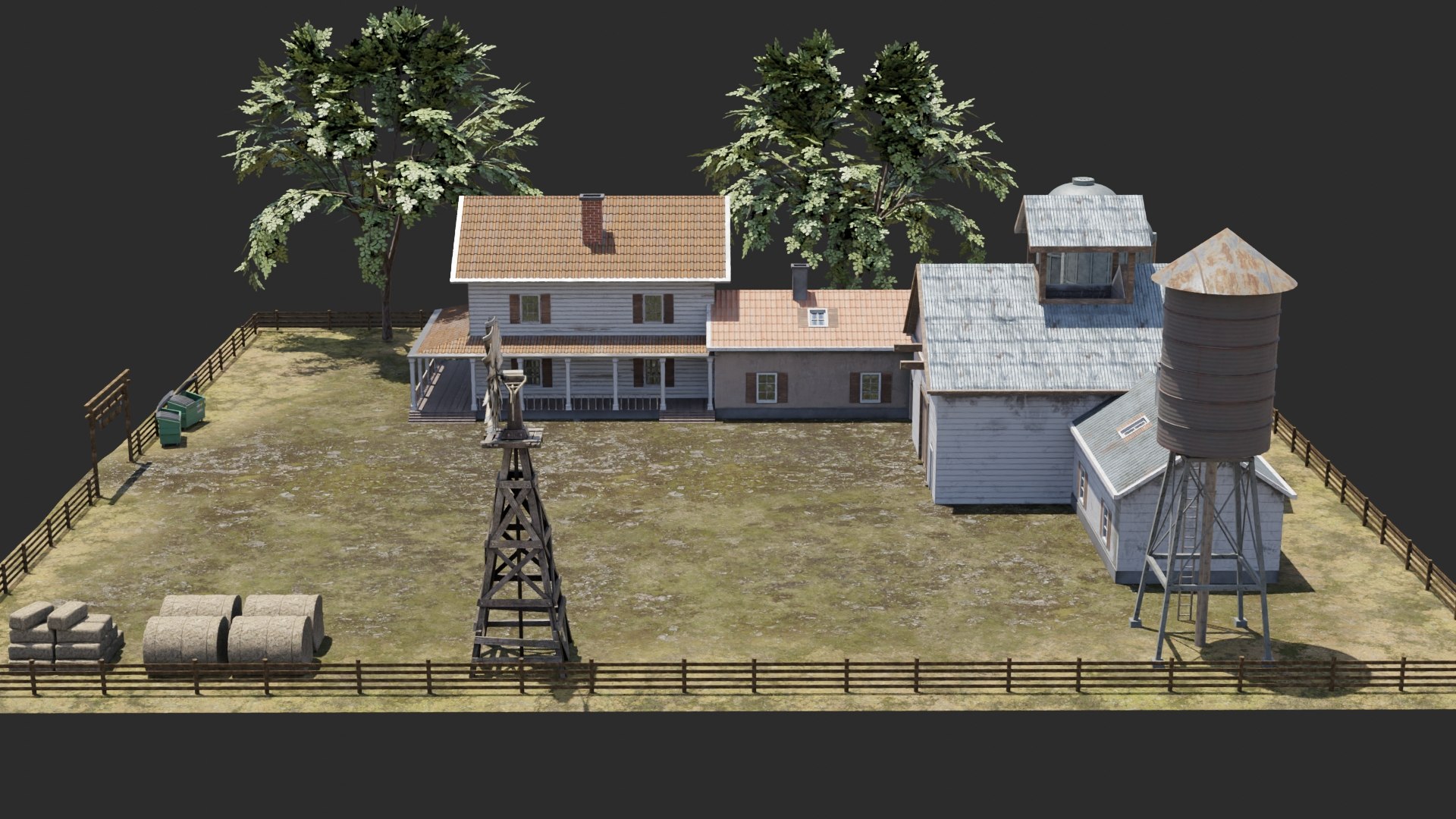 Farm Scene Model - TurboSquid 1971286