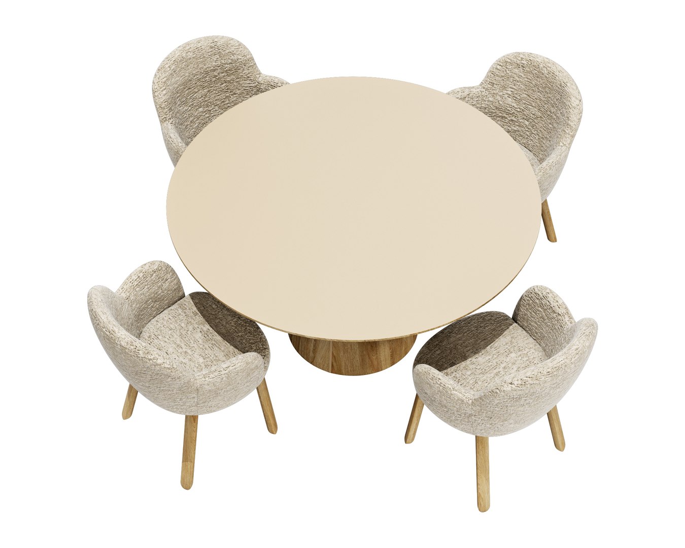 3D Moroso Dining Set Tulp Chair-vol Table Round Model - TurboSquid 2402620