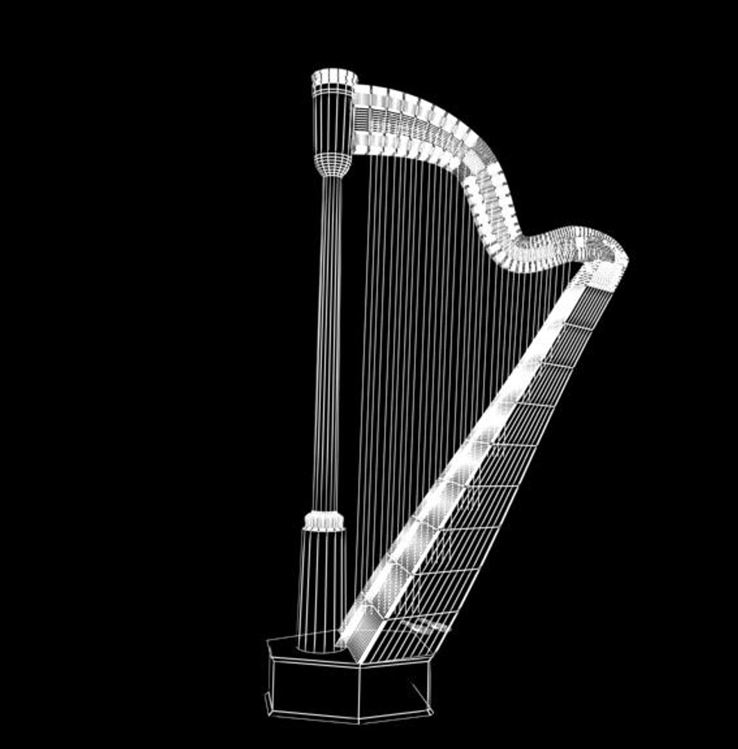 Clasical Harp 3d Model