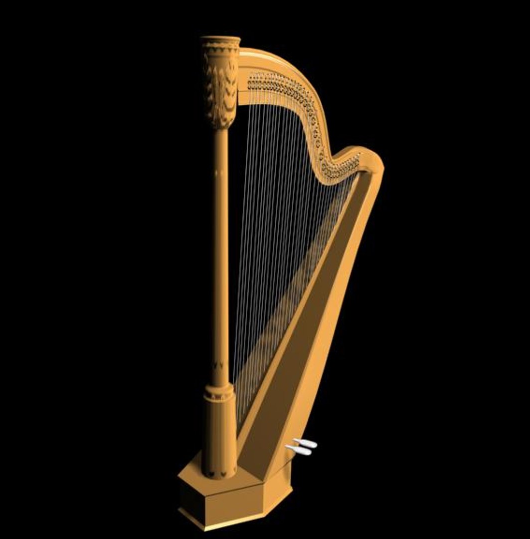 Clasical Harp 3d Model