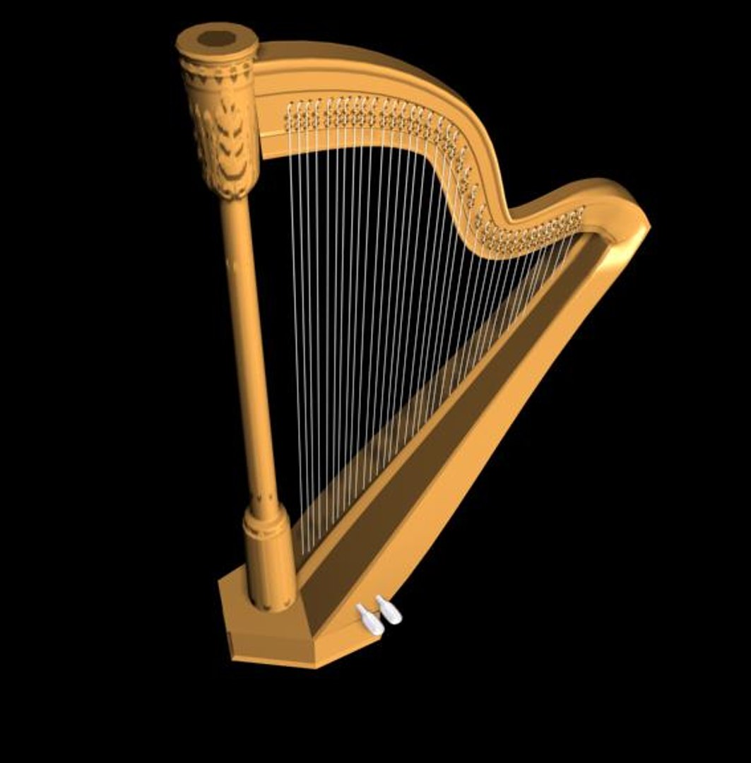 Clasical Harp 3d Model