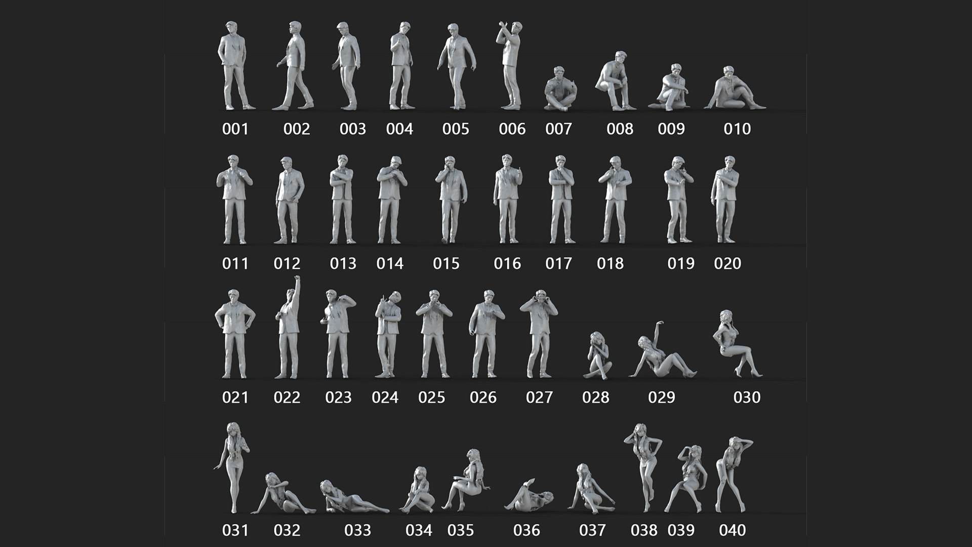 Crowd Set-03 264 3D Model - TurboSquid 2124964