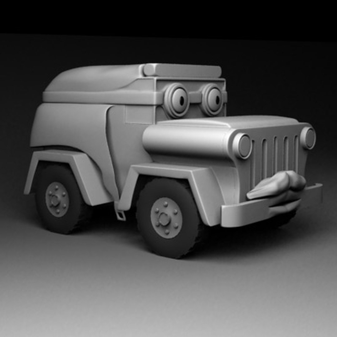 military vehicle character 3d model