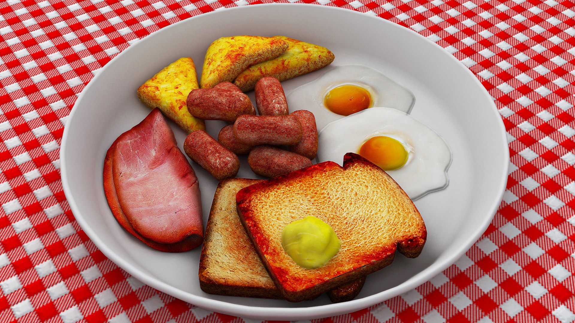 American Breakfast 2 3D Model - TurboSquid 1910665