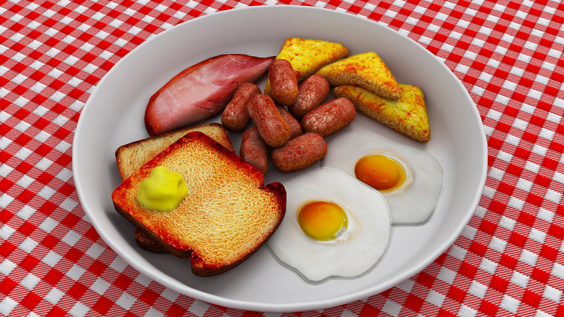 American Breakfast 2 3D Model - TurboSquid 1910665