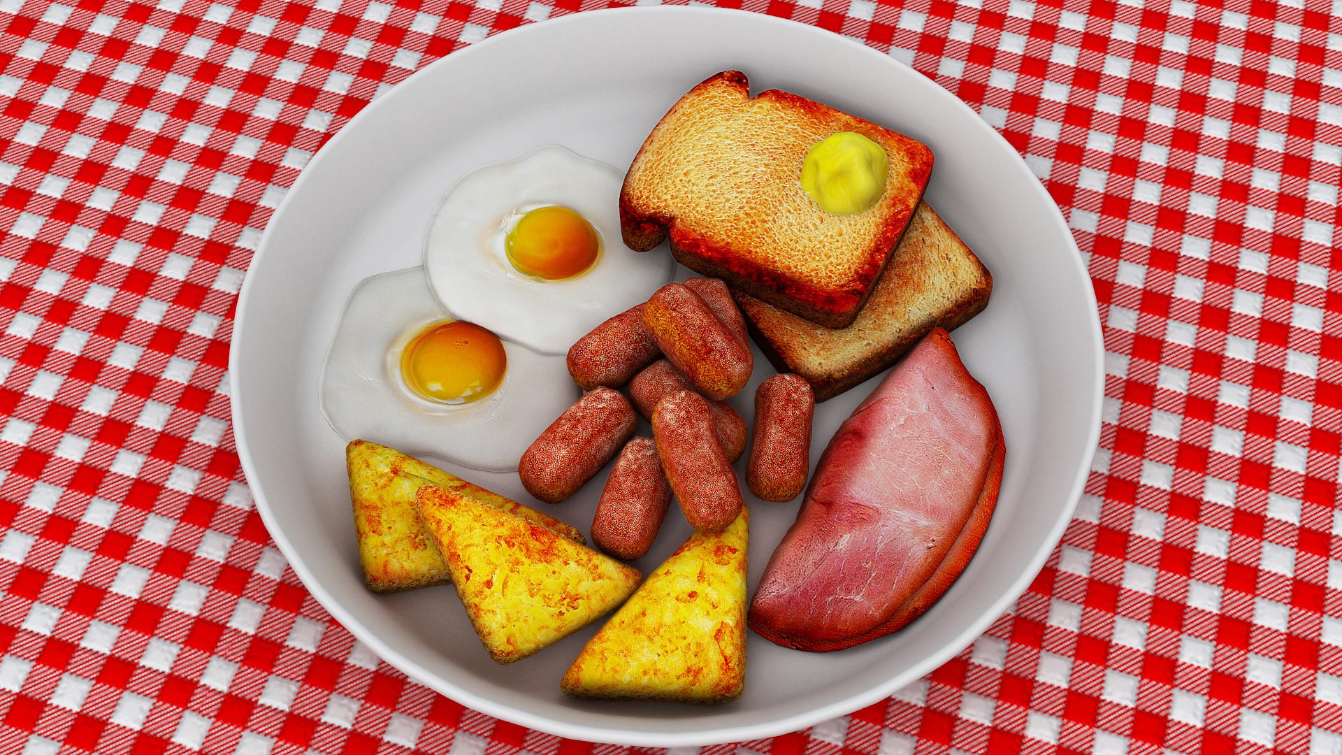 American Breakfast 2 3D Model - TurboSquid 1910665