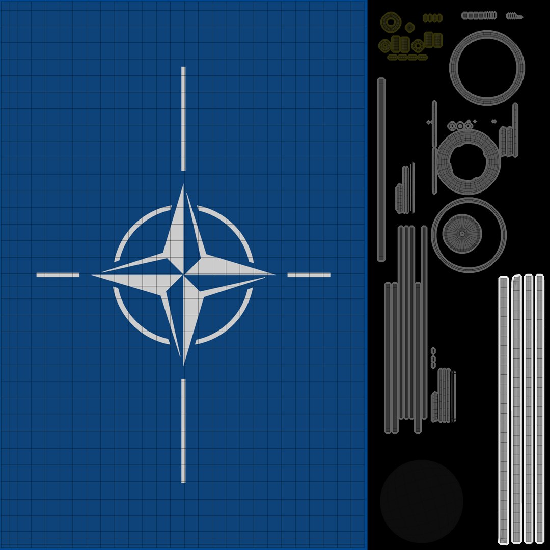 Table Flag NATO 3D Model - TurboSquid 1970055