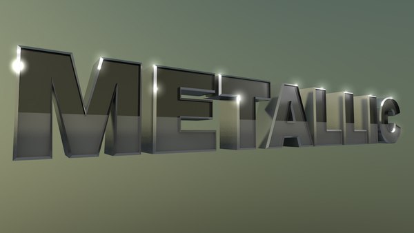 writing metallic text 3d model