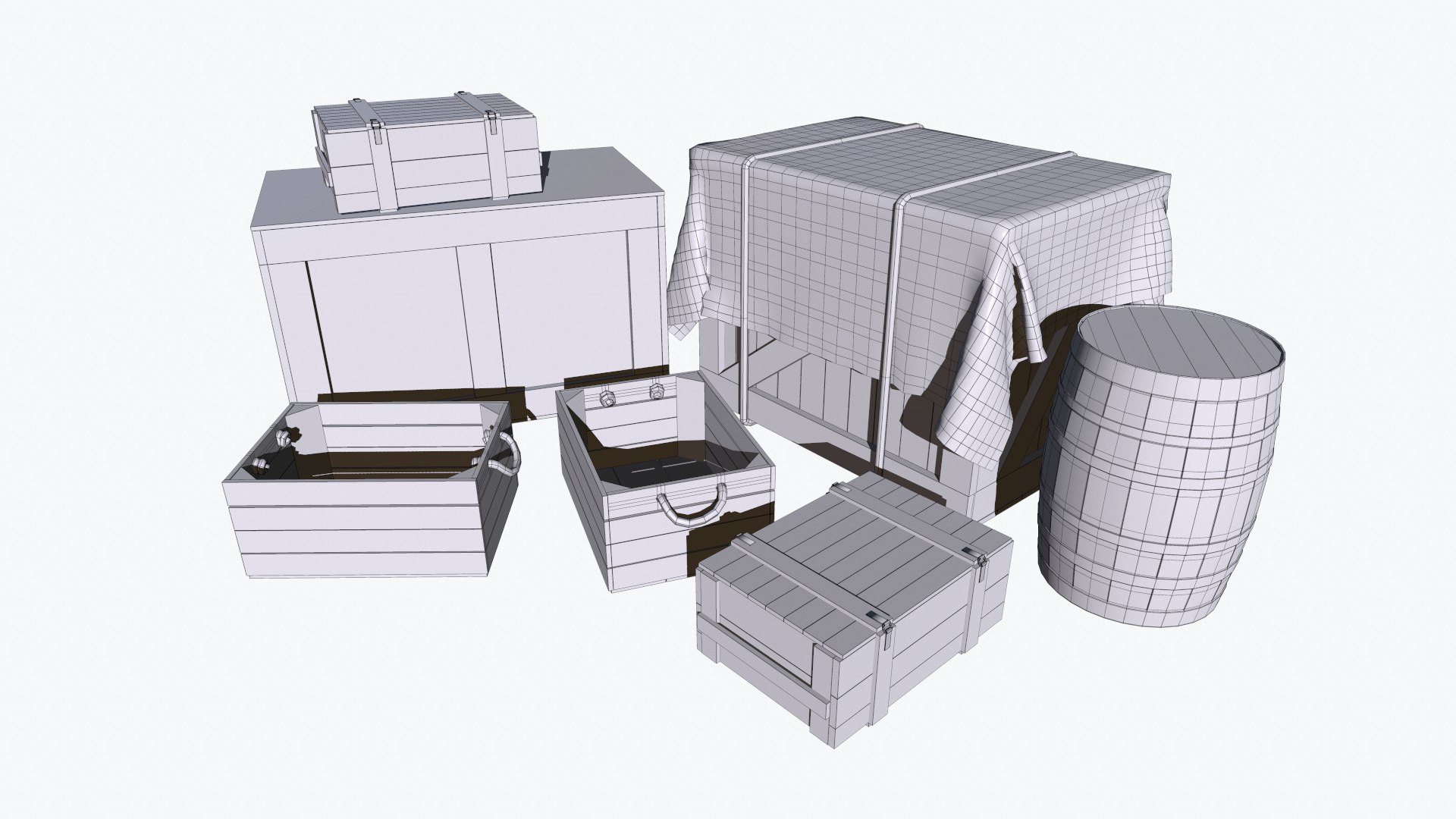 3D Wooden Crates Model - TurboSquid 2053577