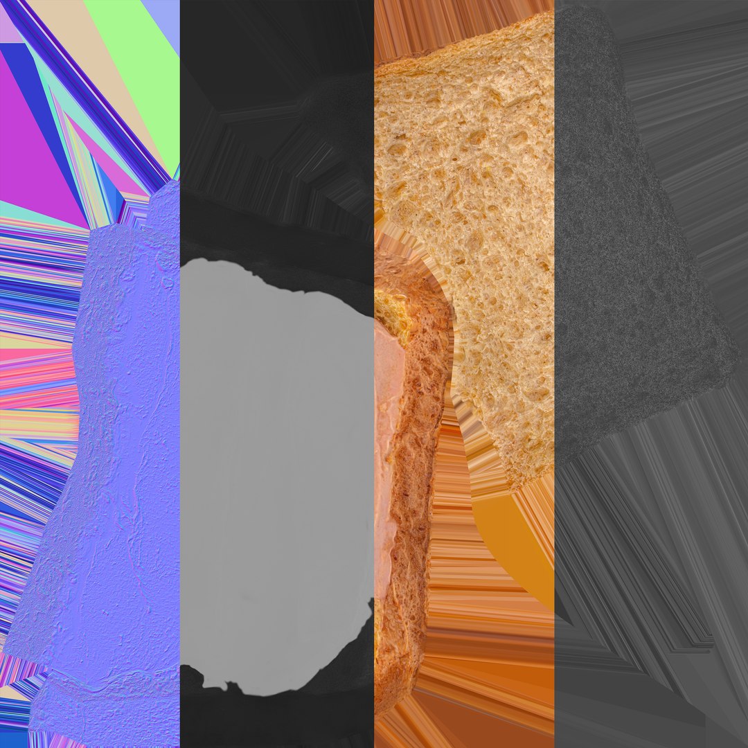 3D Toast with Duck Paste 03 Bitten - TurboSquid 2065280