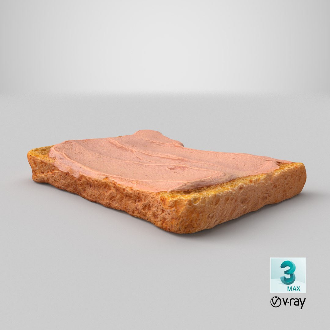 3D Toast with Duck Paste 03 Bitten - TurboSquid 2065280