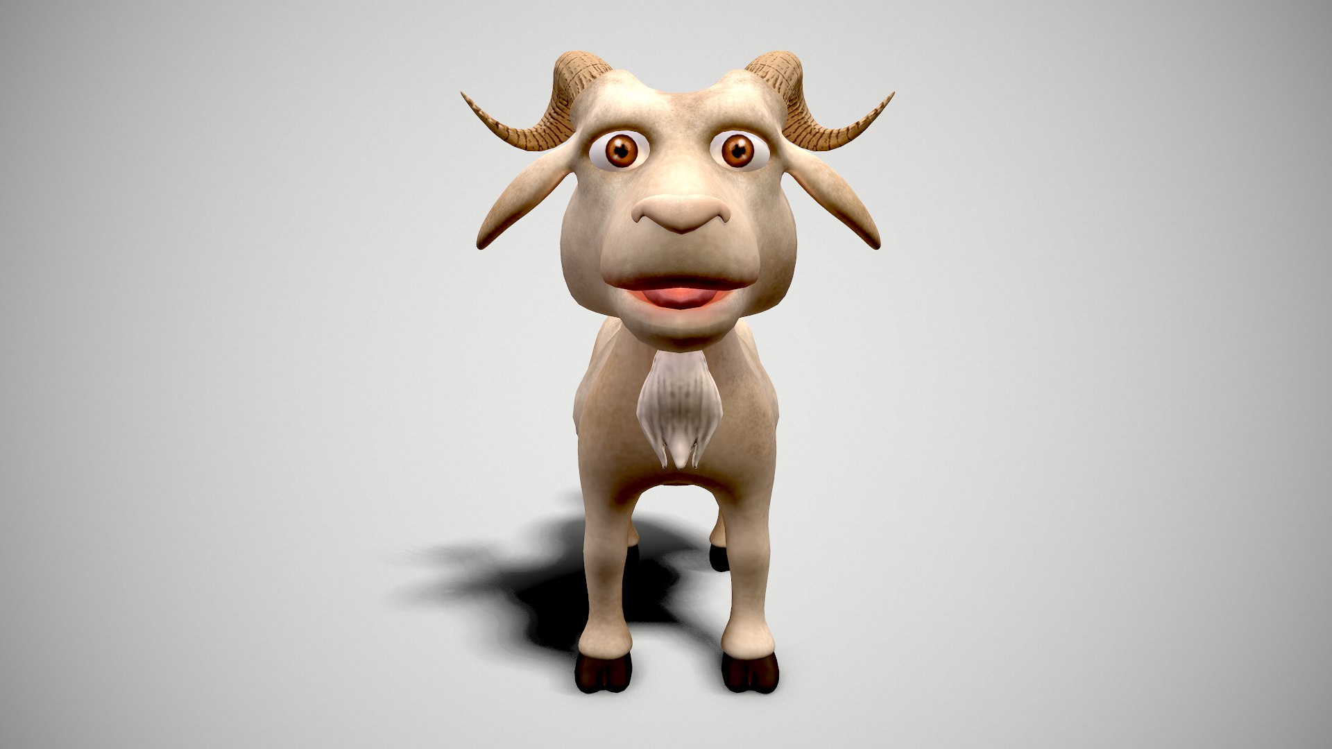 3D Art Goat Cartoon Model - TurboSquid 1585727
