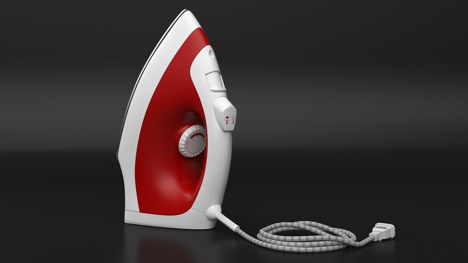 Steam Iron Red 3D - TurboSquid 2061247