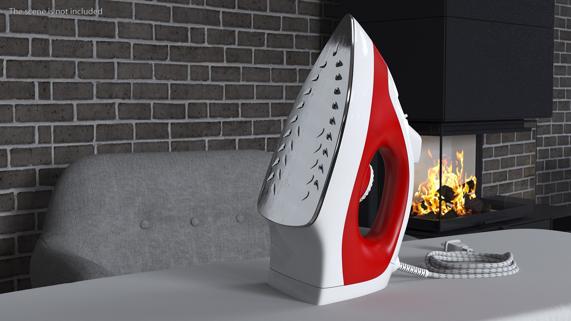 Steam Iron Red 3D - TurboSquid 2061247