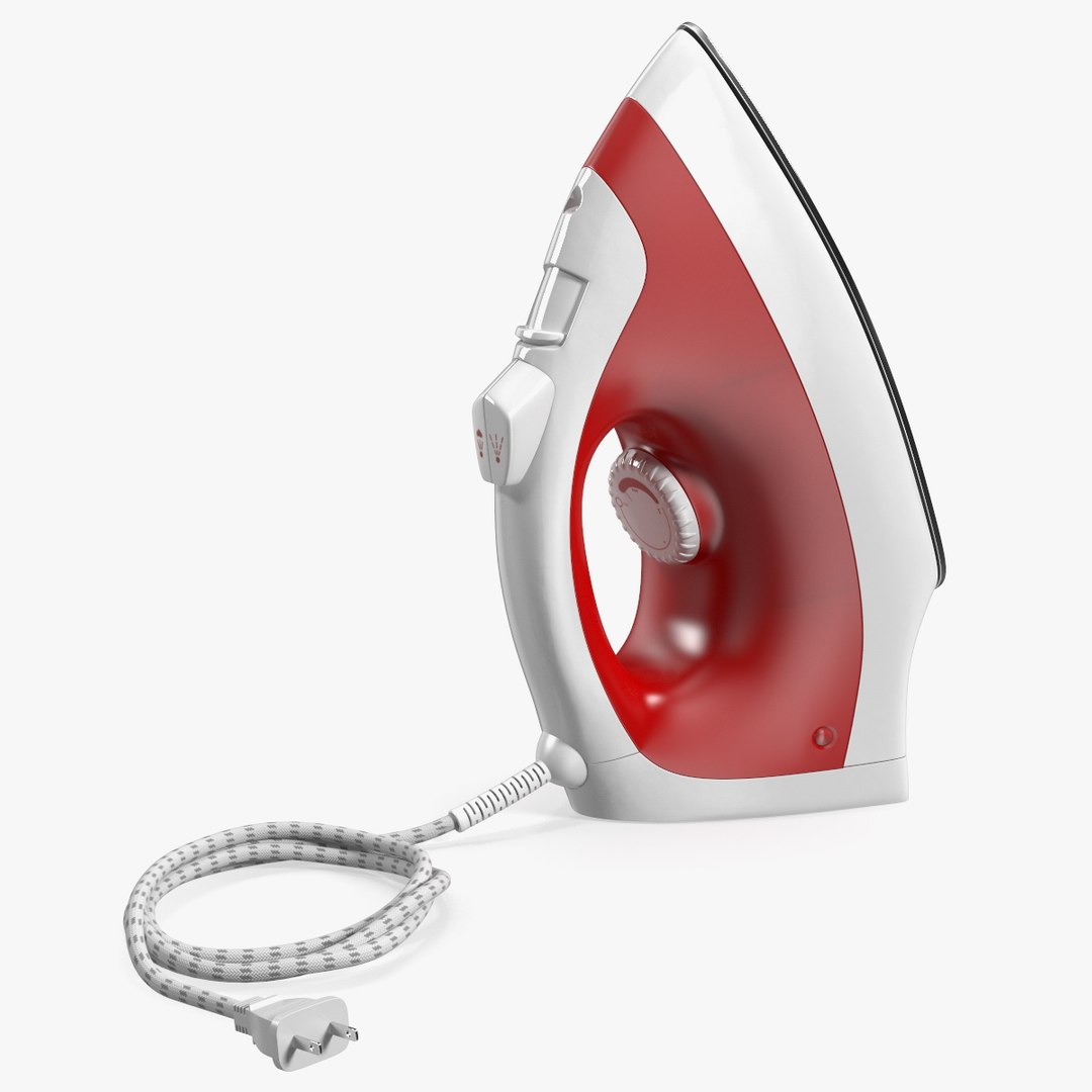 Steam Iron Red 3D - TurboSquid 2061247