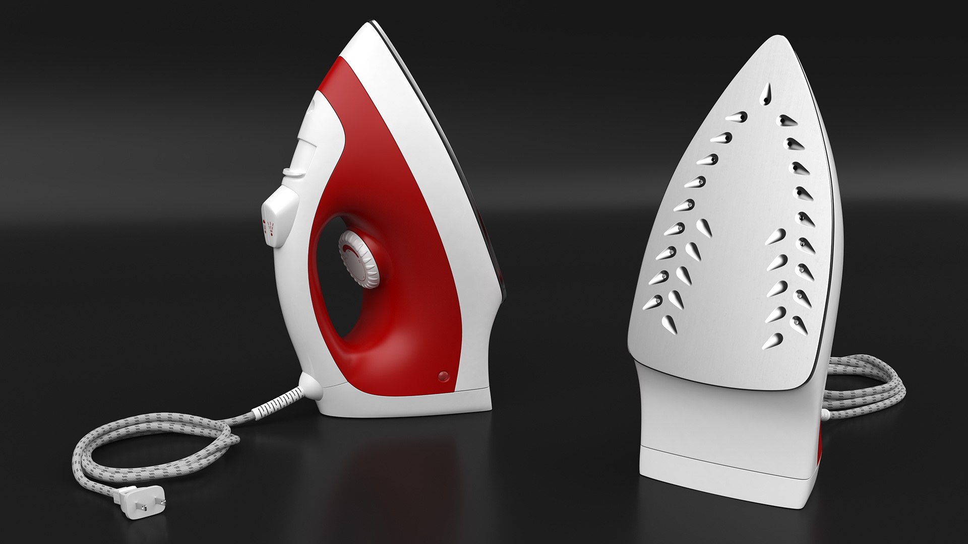 Steam Iron Red 3D - TurboSquid 2061247