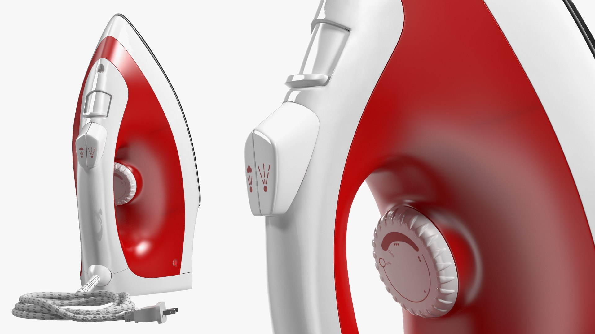 Steam Iron Red 3D - TurboSquid 2061247