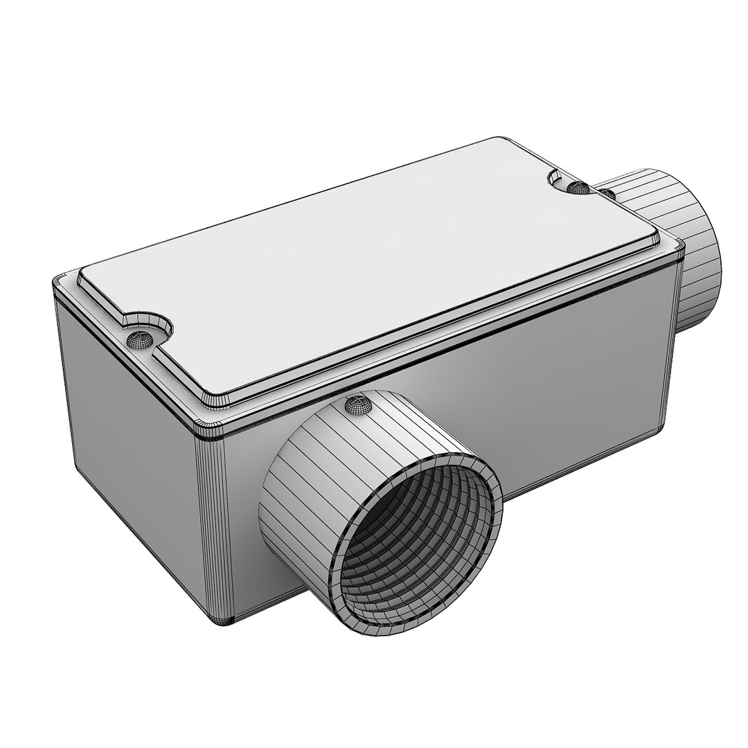3d model of small electrical junction box